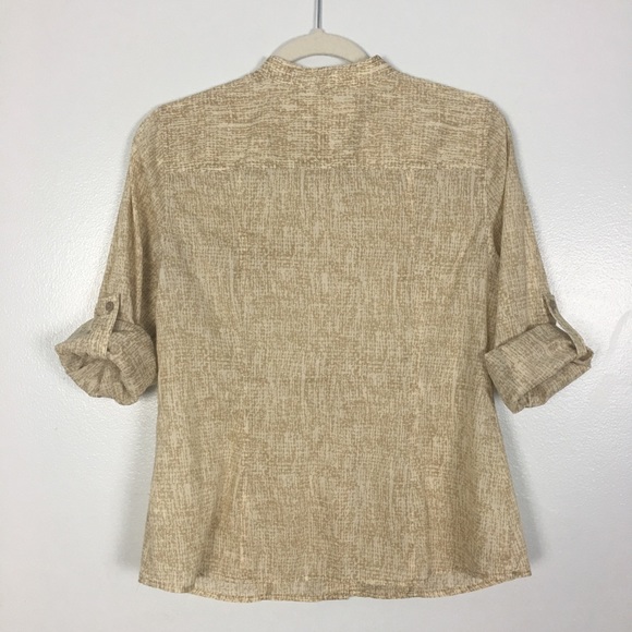 MICHAEL Michael Kors | Tops | Michael Kors Petite Printed Collarless Button Down | Poshmark